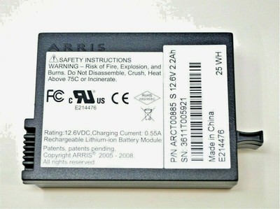 ARRIS TOUCHSTONE CABLE MODEM BACKUP BATTERY E214416 12.6V FOR TM402G ...