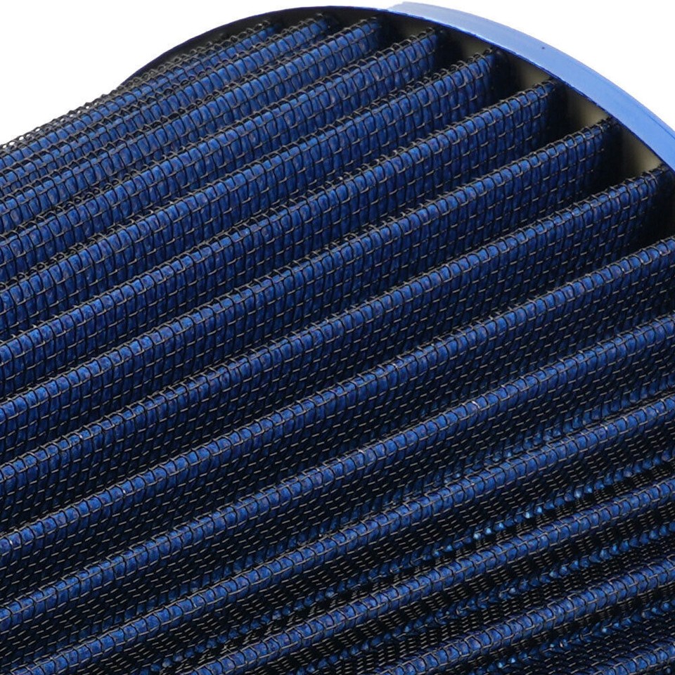 BLUE 3" 76mm Inlet Car Truck Cold Air Intake Cone Replacement Dry Air ...