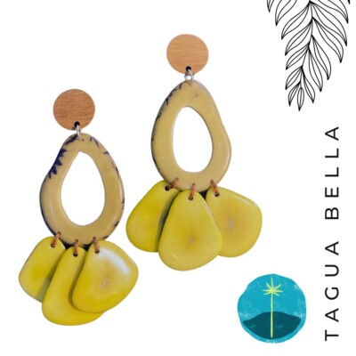 Tagua Nut Earrings, Vegetable Ivory Eco Friendly Sustainable Jewelry ...