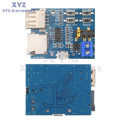 TF Card U Disk MP3 Format Decoder Board Aamplifier Decoding Audio ...