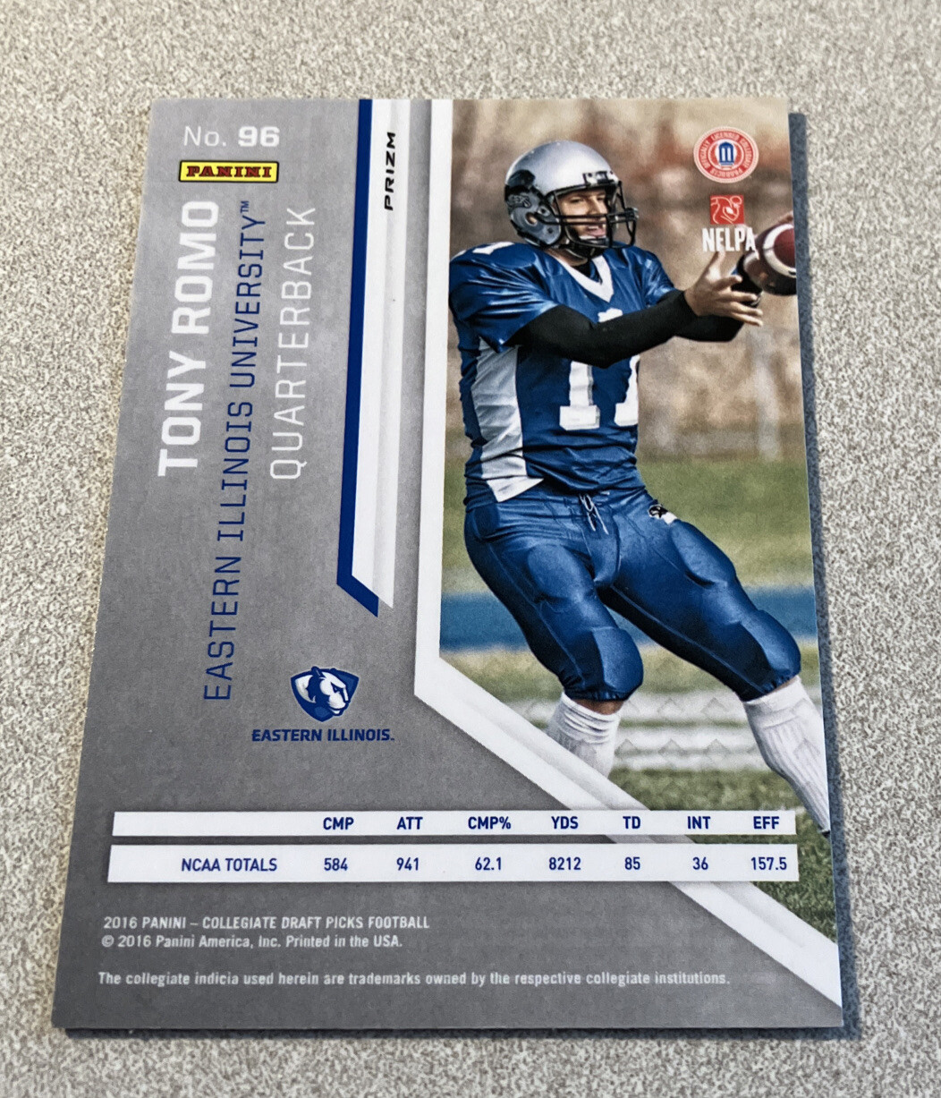 2016 Panini Collegiate Draft Silver Prizm #96 Tony Romo Eastern ...