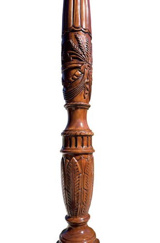 CHIPPENDALE STYLE QUEEN SIZE CHERRY RICE CARVED PLANTATION STYLE FOUR ...