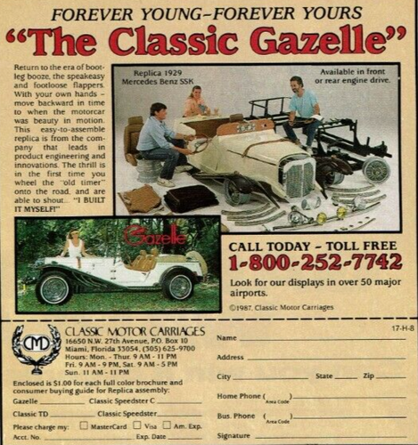 1988 Vintage Print Ad Forever Young Yours The Classic Gazelle Motor ...