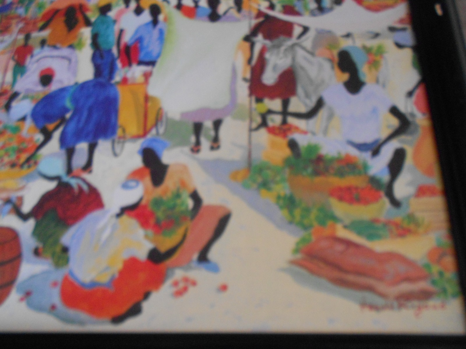 ***HAROLD RIGAUD*** '97 LITHO ON CANVAS "MARKET PLACE" 24"W X 20" SIP ...