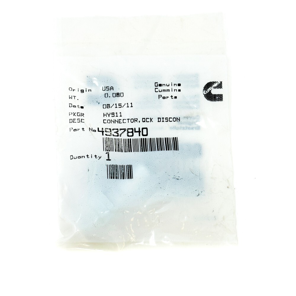 Genuine Cummins 4937840 Quick Disconnect Fuel Line Connector - Made in ...