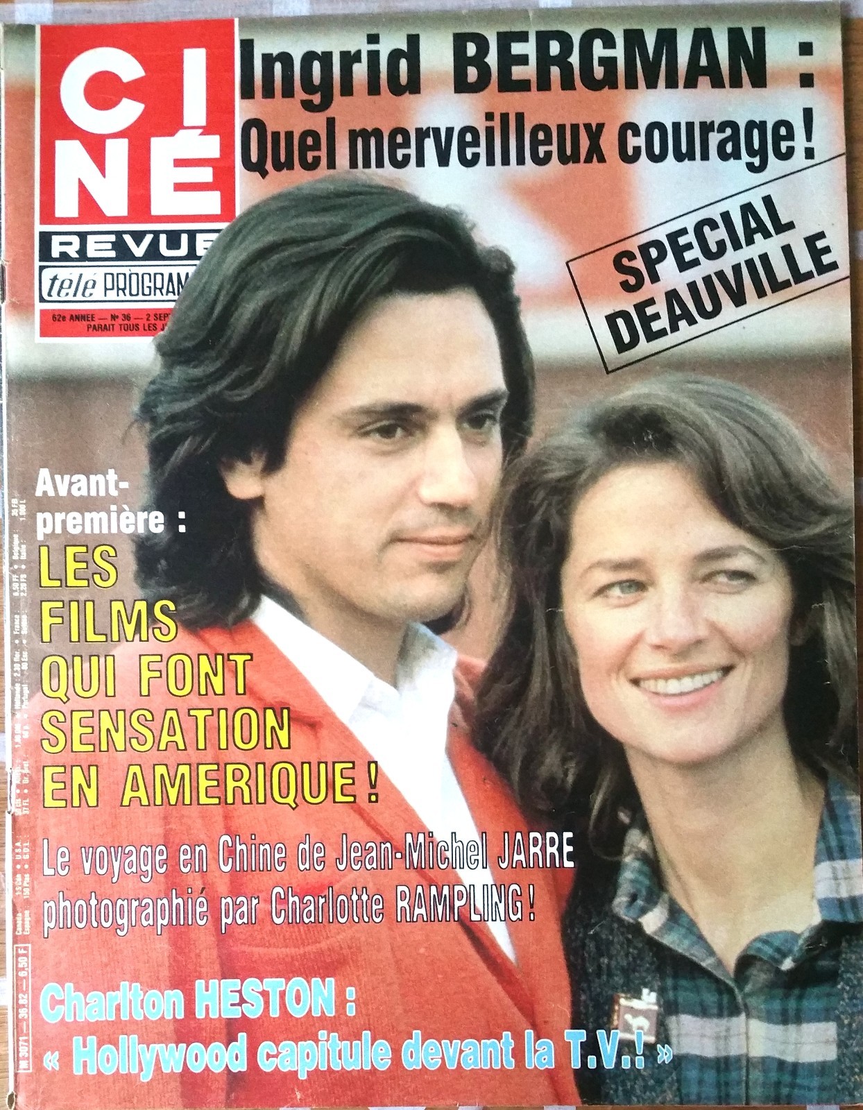 Ciné Télé Revue 2/9/1982; Ingrid Bergman/ Spécial Deauville/ JM. Jarre ...