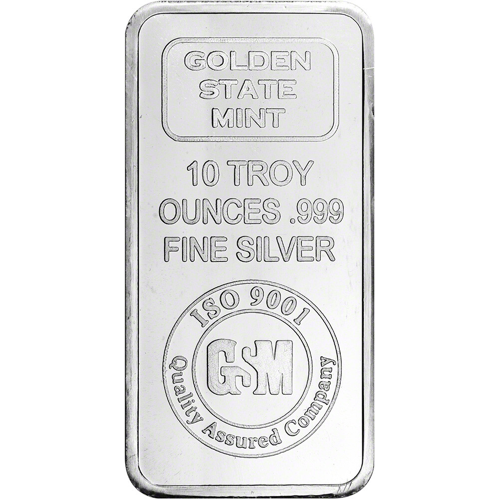 FIVE (5) 10 oz. Golden State Mint Silver Bar - .999 Fine | eBay