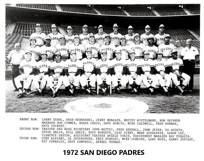 1972 SAN DIEGO PADRES 8X10 TEAM PHOTO BASEBALL PICTURE MLB | eBay