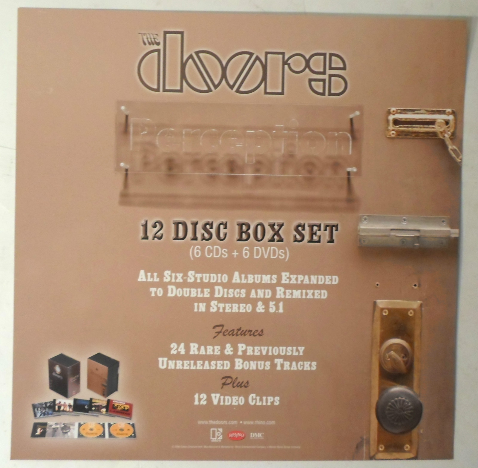 THE DOORS - Perception boxset 12x12" 2-sided 2006 PROMO Poster/Flat EXC ...