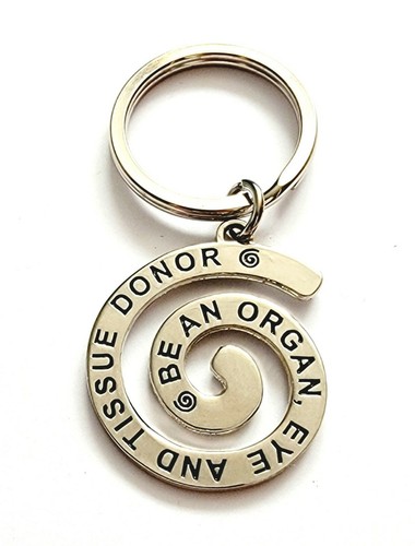 Organ Donation Keychain Donate Ear, Eye, Tissue Keyring Spiral Metal ...