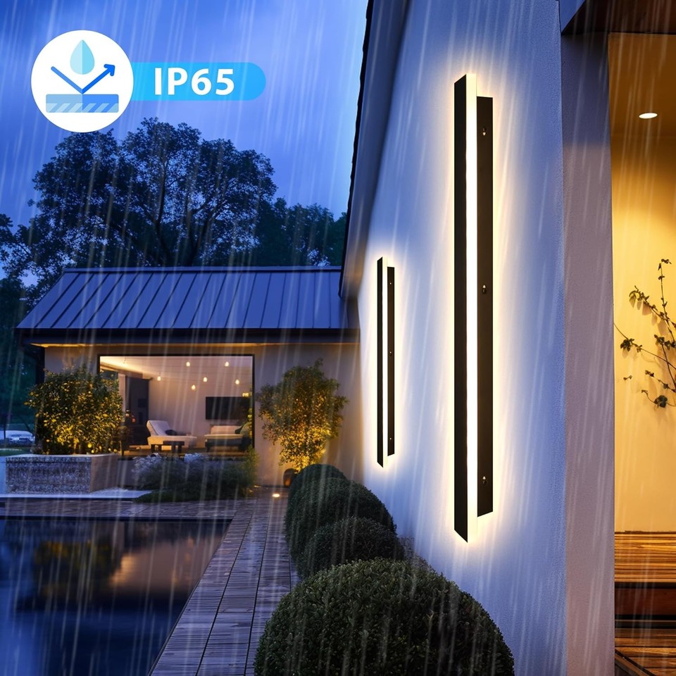 LED Outdoor Wall Light 31.5in IP65 Waterproof Black #R010 | eBay