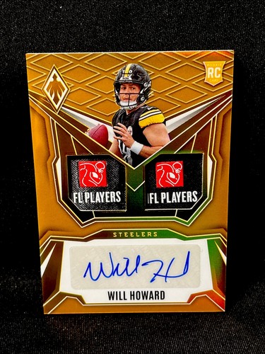 2025 Panini PHOENIX WILL HOWARD ROOKIE GOLD DUAL LAUNDRY TAG AUTO 8/10 ...