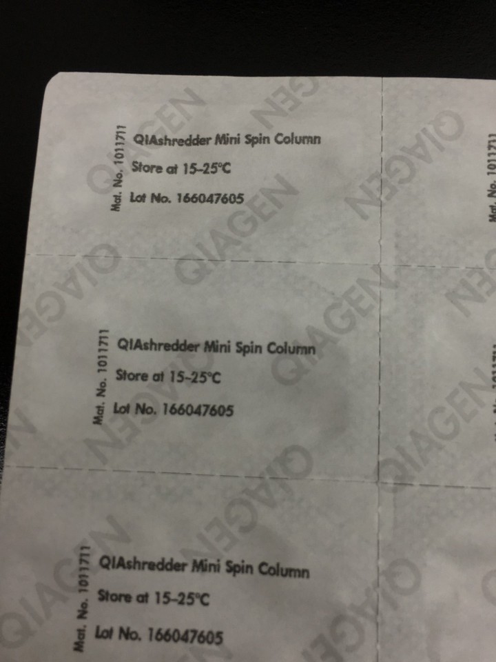 Qiagen Cat No 1011711 QIAshredder Homogenization Mini Spin Columns Lot ...