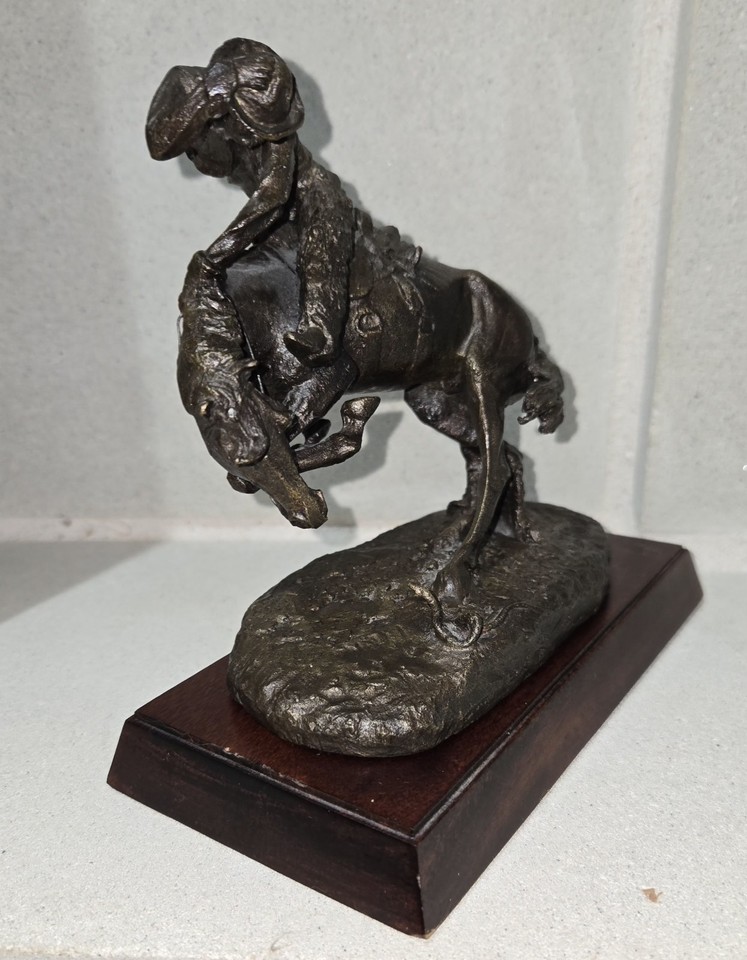 Frederic Remington Bronze Statue The Rattlesnake 1988 Bradford Exchange ...