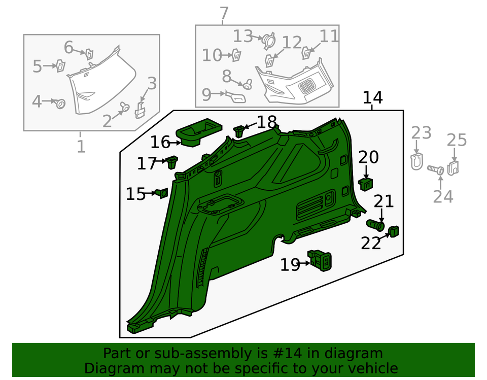 Genuine GM Black Driver Side Quarter Lower Rear Trim Panel 85135290 | eBay