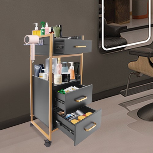 3 Drawers Salon Cart Trolley Barber Shop Tool Cabinet W/Wheel Salon ...