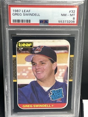 1987 Leaf Greg Swindell (Rookie Card) #32 PSA 8 NM-MT Rated Rookie RC ...