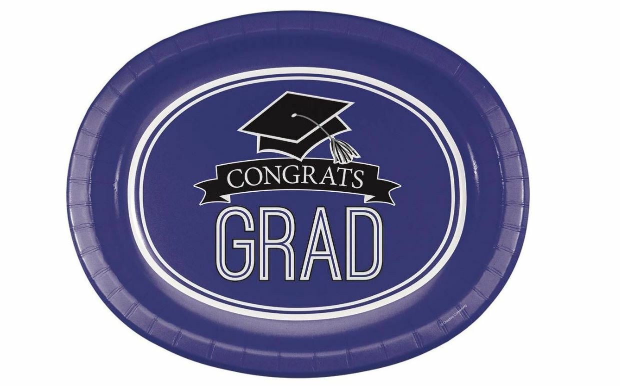 Creative Converting 320077 School Spirit Oval Paper Platters, One Size ...