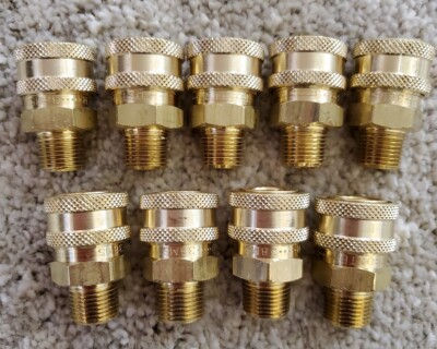 9pc Foster 38MS ST Series 3/8" Male NPT Brass Quick Couplers Straight ...