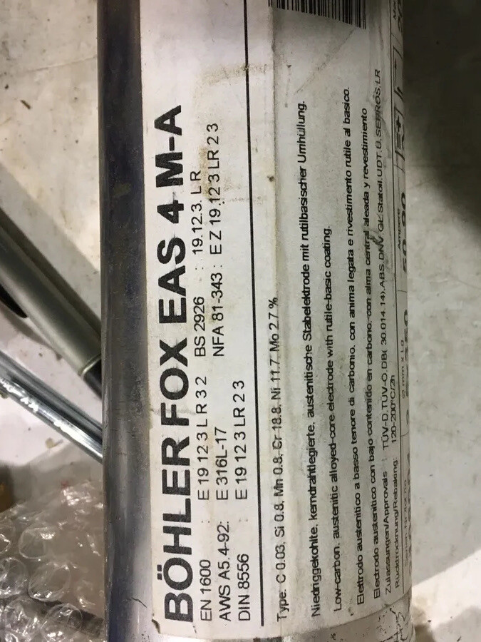 BOHLER THYSSEN FOX EAS 4 M-A Rutile Stainless Arc Welding Rods 2.5mm x ...