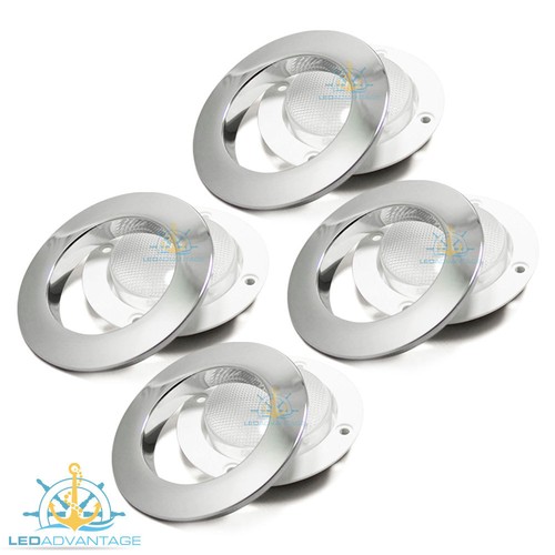 4 X 12V LED CHROME PLATED RECESSED CEILING LED LIGHT - MARINE/BOAT ...