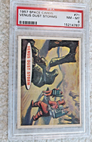 1957 TOPPS SPACE CARDS # 71 VENUS DUST STORMS PSA 8 NM-MINT SPACE AGE ...