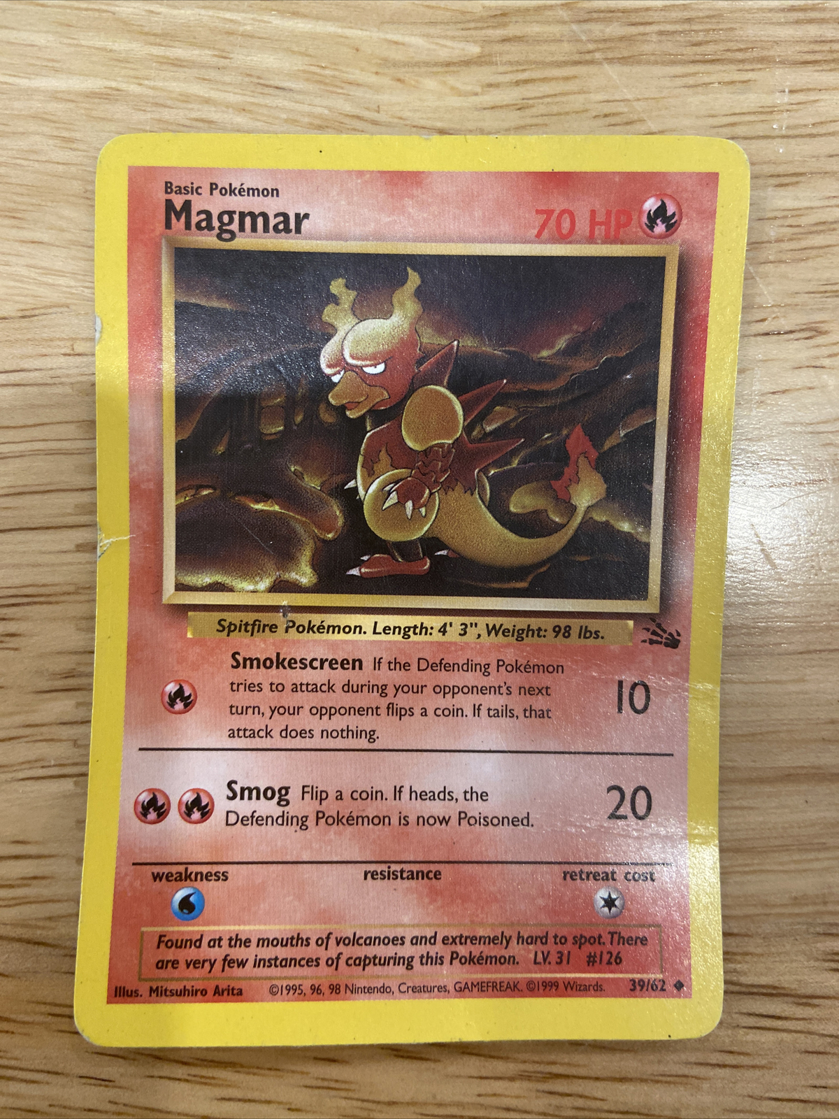 magmar 70HP 39/62 rare Pokemon Card. | eBay