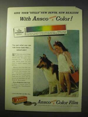 1950 Ansco Color Film Ad - Give Stills New Depth | eBay