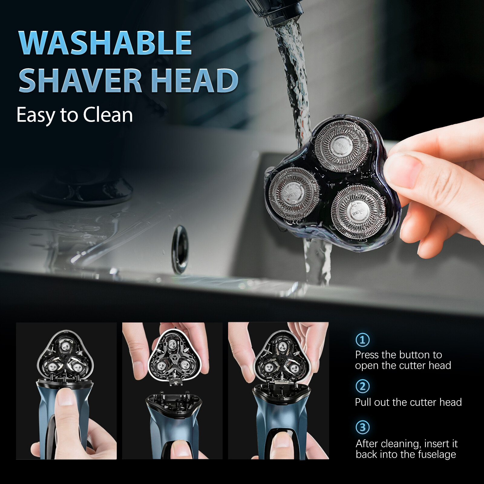 SEJOY 3D Electric Shaver Rotary Shavers with Pop-up Trimmer ...
