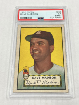 1952 Topps Baseball Dave Madison #366 PSA 5 EX (MC) | eBay