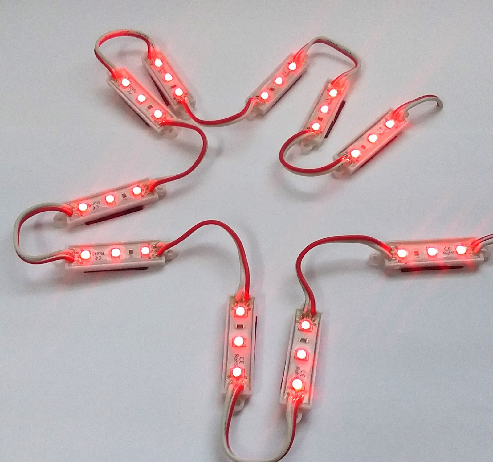 String of 10 Super Bright BBT 12 VDC Red LED Waterproof Courtesy Lights ...