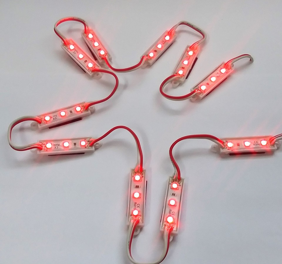String of 10 Super Bright BBT 12 VDC Red LED Waterproof Courtesy Lights ...