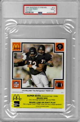1985 McDonald's Bears YELLOW #72 Wiliam PERRY - RC - PSA 9+++ (no 10s ...