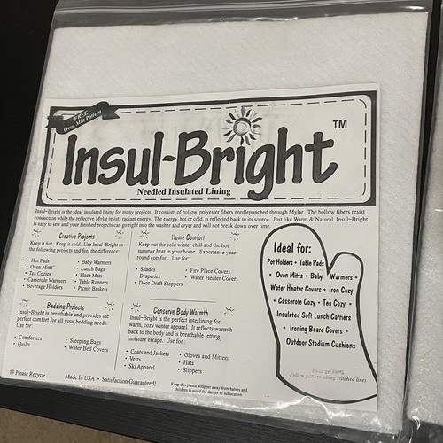 Insul Bright Needled Insulating Lining 4 Packs 23”x11” Each | eBay