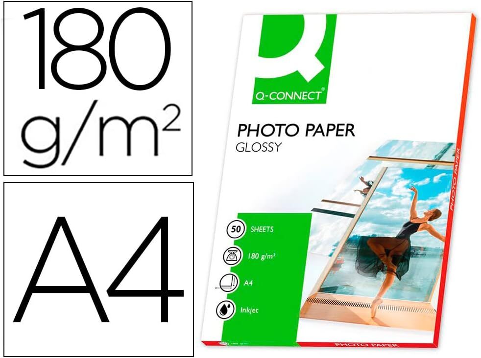 Q-Connect 180gsm A4 Gloss Photo Paper (Pack of 50) | eBay