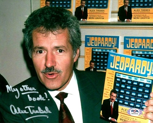 ALEX TREBEK HAND SIGNED AUTOGRAPHED 8X10 PHOTO WITH PSA DNA COA MUST ...