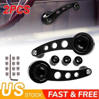 New Black CNC Billet Aluminum Window Crank Handle Winders Car Truck ...
