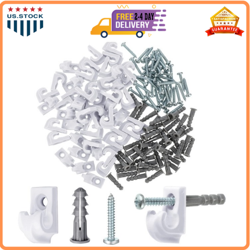 24 Pack White down Wall Clip Closet Shelves Clips Wire Shelf Loop Clips ...