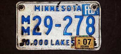 Vintage Minnesota Motorcycle License Plate with 2007 sticker (PTL1) | eBay