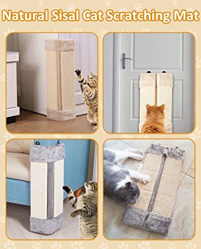 3 Pack Cat Wall Corner Scratcher for Indoor Cats Walls Mounted Sisal ...