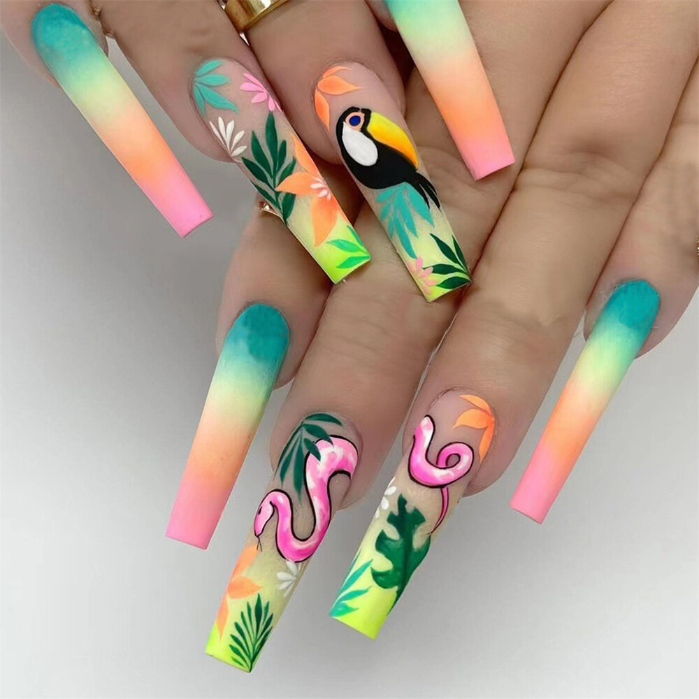 Colorful Zebra Print Nails
