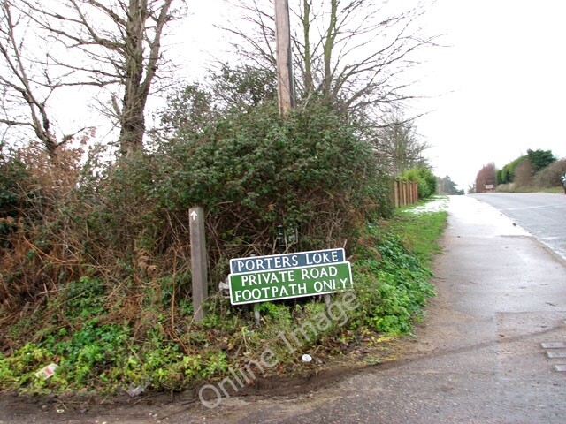 Photo 6x4 Porters Loke (sign) Belton/TG4802 Porters Loke is a private ...