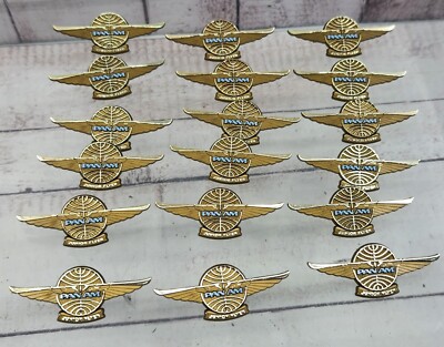 Pan Am Airlines Junior Flyer Wings Pin Lot (18) Jr Aviation Stoffel ...