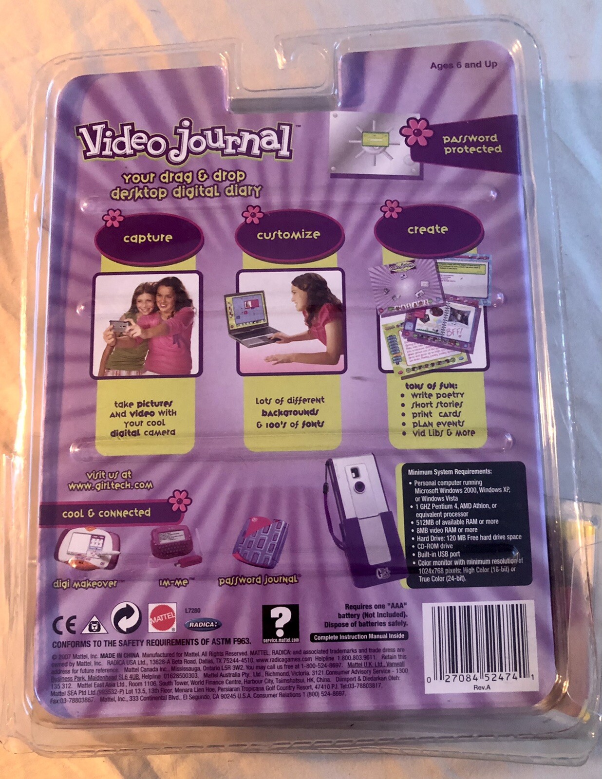 Video Journal Girl Tech Camera Mattel Radica Circa 2007 Unopened for ...