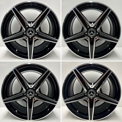Genuine Mercedes C Class 18” AMG Alloy Wheel Set Gloss Black Diamond ...