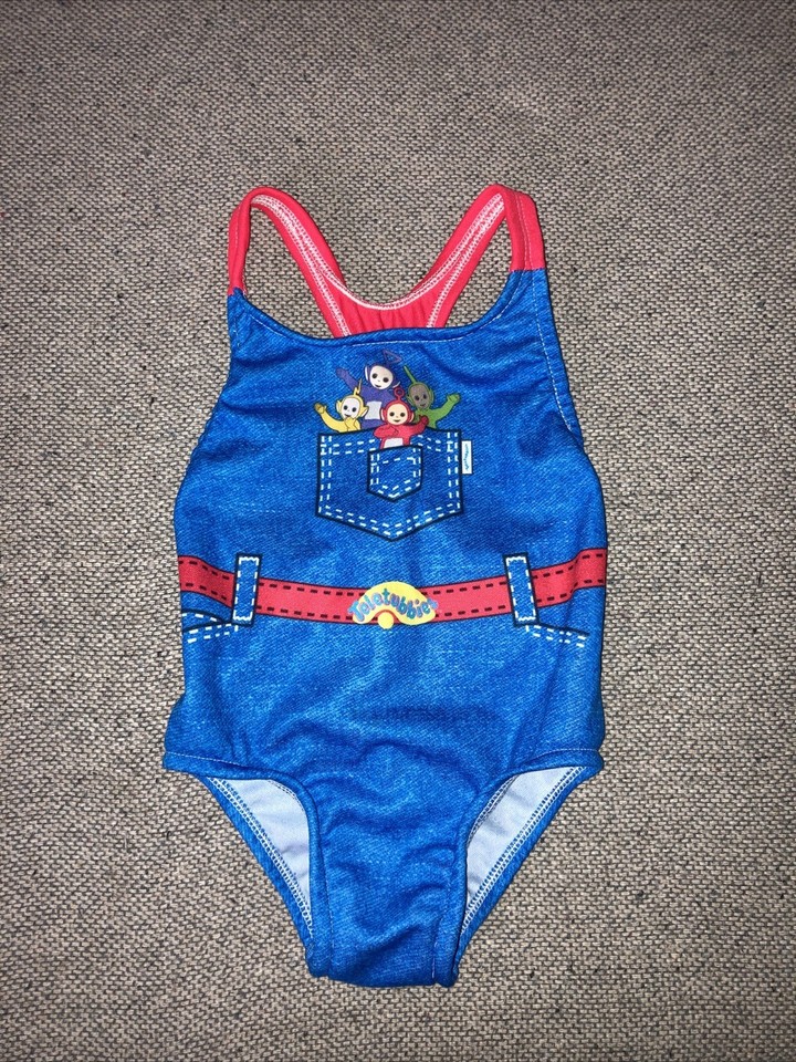 Vintage Teletubbies Blue Swimsuit Baby Girls Sz 18 Months Television ...