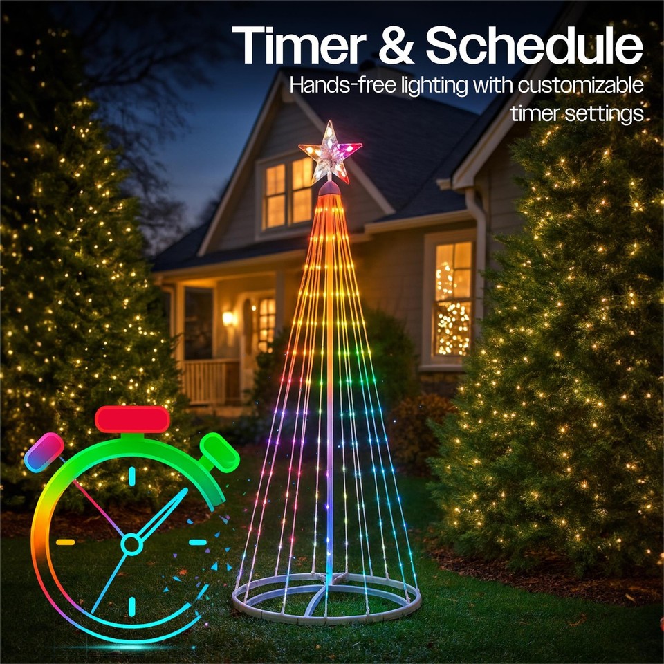 RGB LED Christmas Star Tree Light Colour Changing Smart App Indoor ...