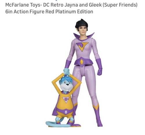 McFarlane Toys DC RETRO Jayna and Gleek Super Friends Red Platinum ...