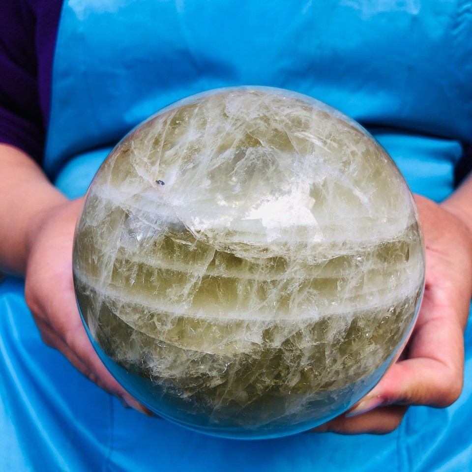 4.7LB Natural Yellow crystal ball Quartz Citrine sphere Mineral healing ...