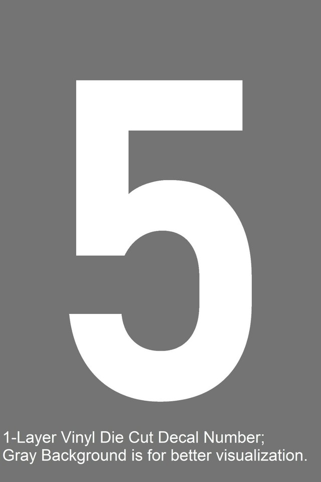 0-10 1"-5" Your Size Vinyl Reflective Decal Sticker Numbers (White ...